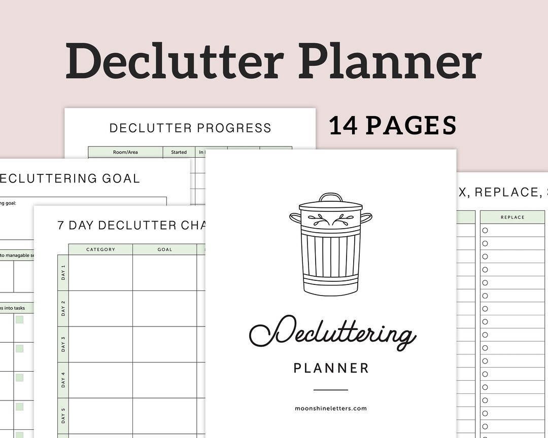 Declutter Planner Printable Decluttering Guide & Declutter - Etsy