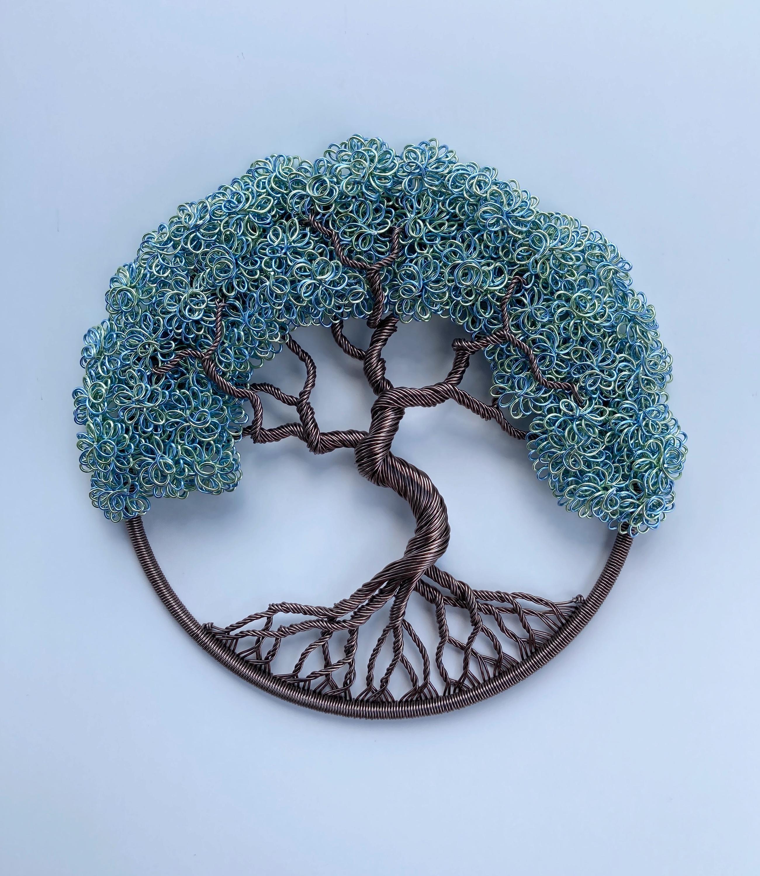 6 Inch Handmade Wire Tree of Life | Mint Green & Steel Blue | Wire ...