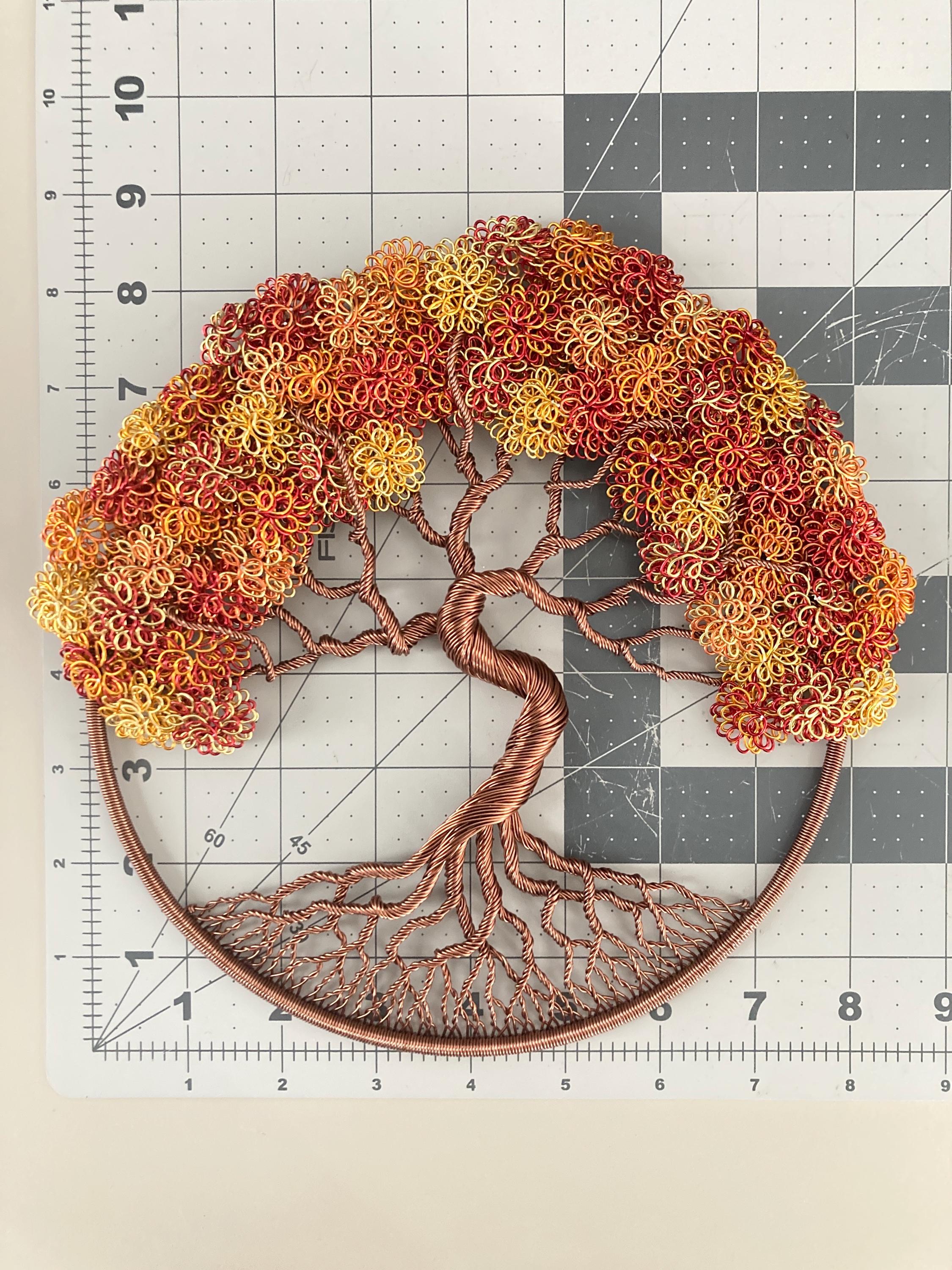Handmade 8 Inch Wire Tree of Life | Red, Oranges, & Gold | Wire ...