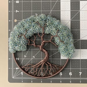 6 Inch Handmade Wire Tree of Life Mint Green & Steel Blue Wire ...