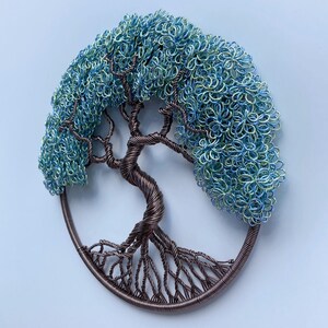 6 Inch Handmade Wire Tree of Life Mint Green & Steel Blue Wire Sculpture Wire Art - Etsy