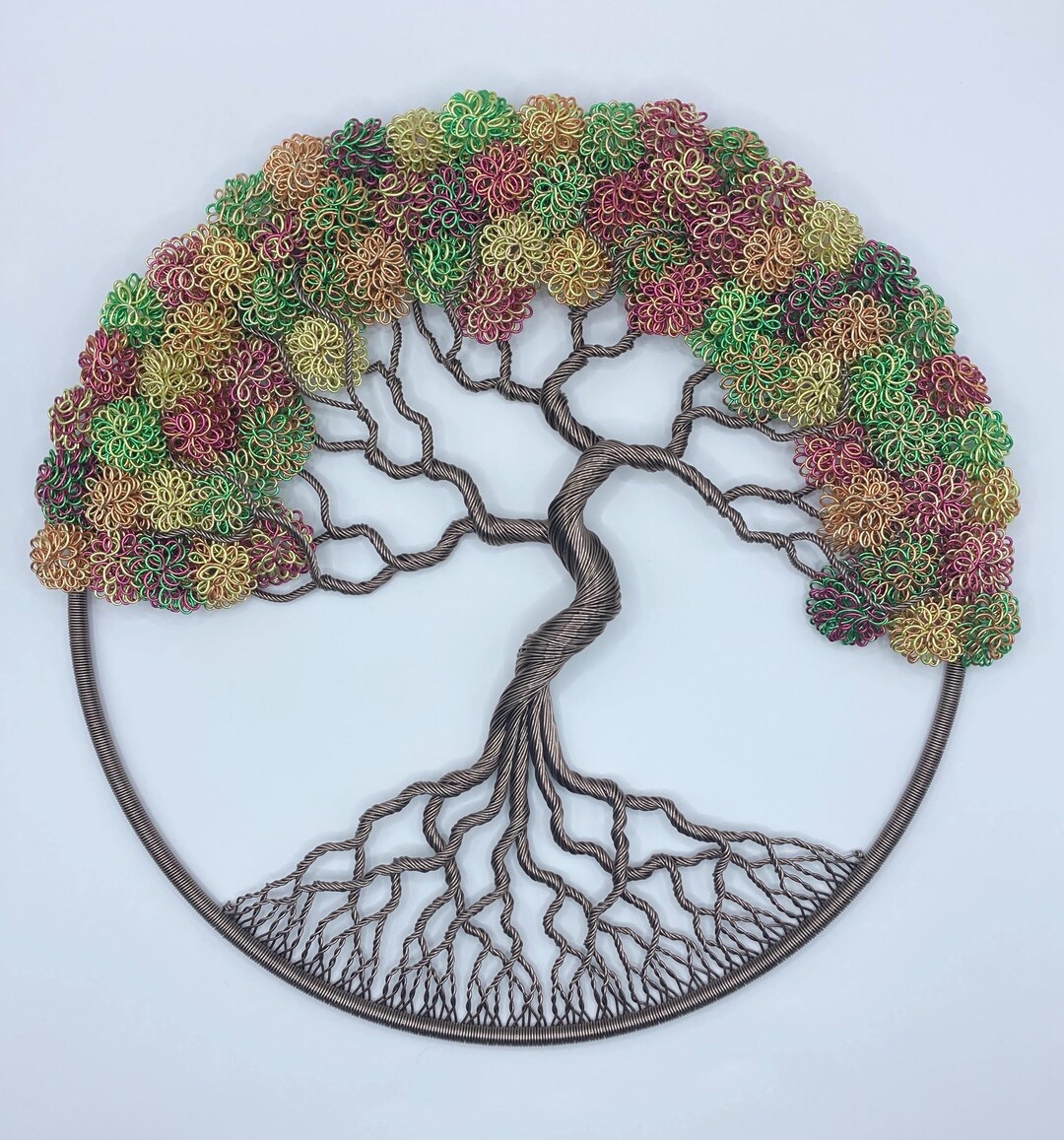 Handmade 10 Inch Wire Tree of Life | Multi-colored | Wire Sculpture ...