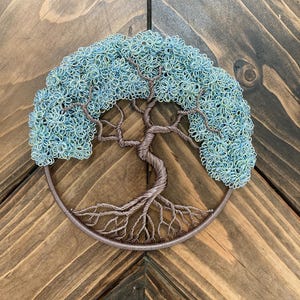6 Inch Handmade Wire Tree of Life | Mint Green & Steel Blue | Wire ...