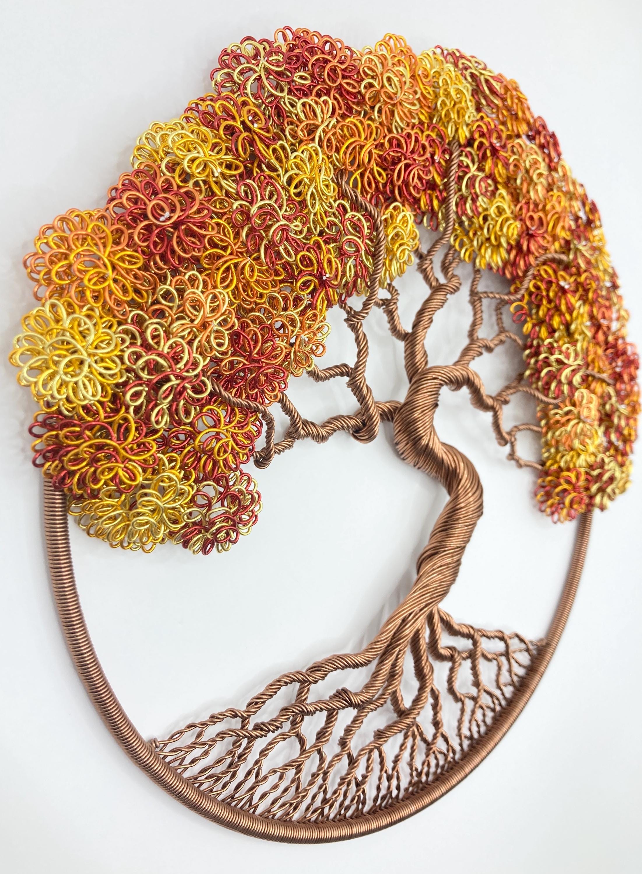 Handmade 8 Inch Wire Tree of Life | Red, Oranges, & Gold | Wire ...