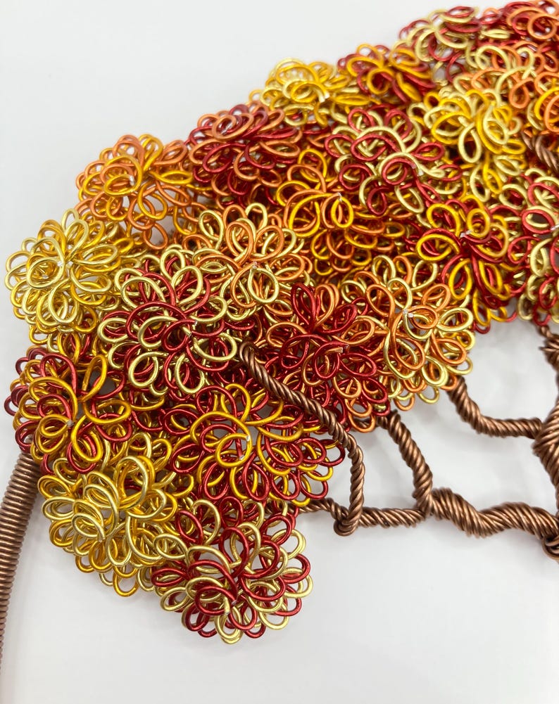 Handmade 8 Inch Wire Tree of Life | Red, Oranges, & Gold | Wire ...