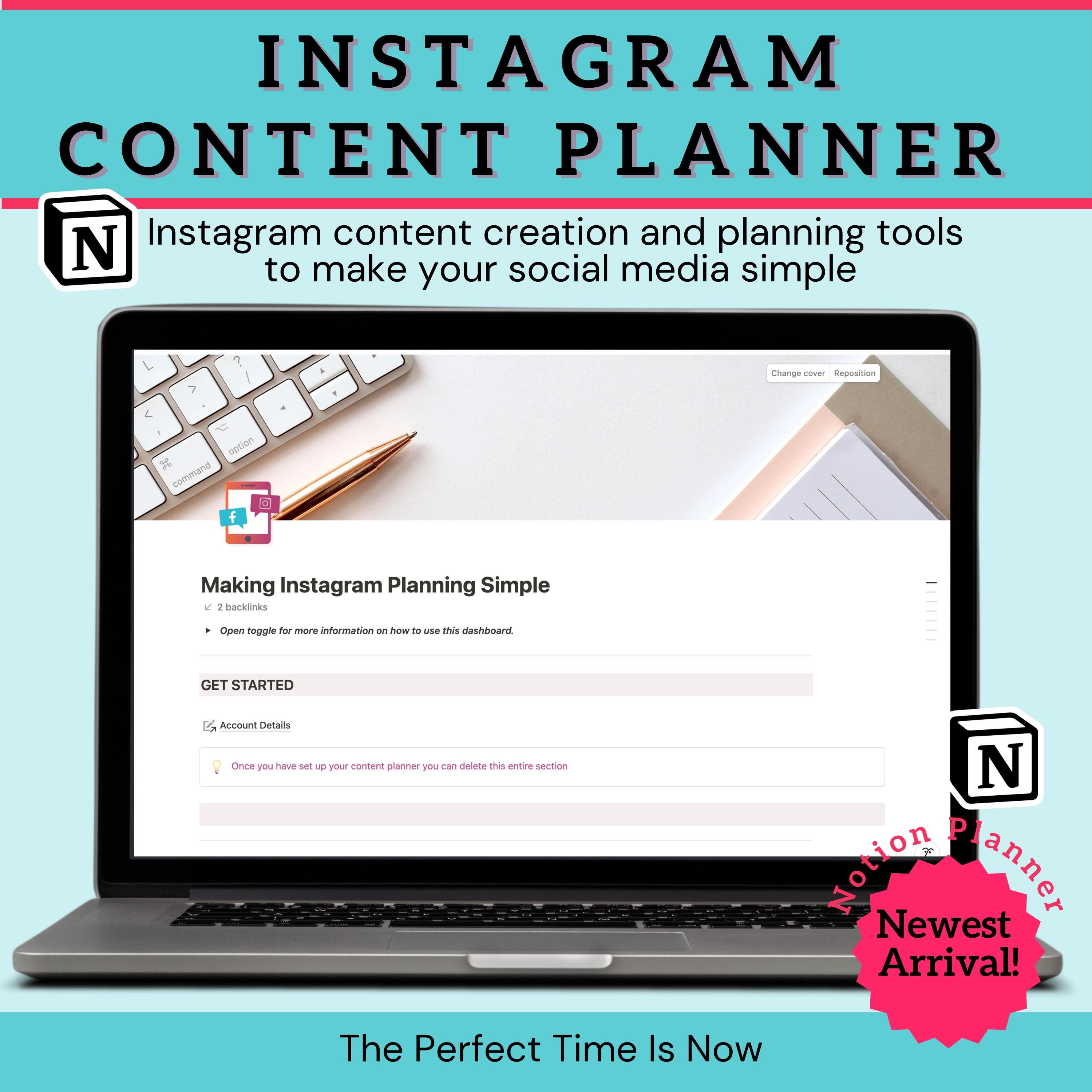 Instagram Planning Notion Template, Notion Instagram Content Planner ...