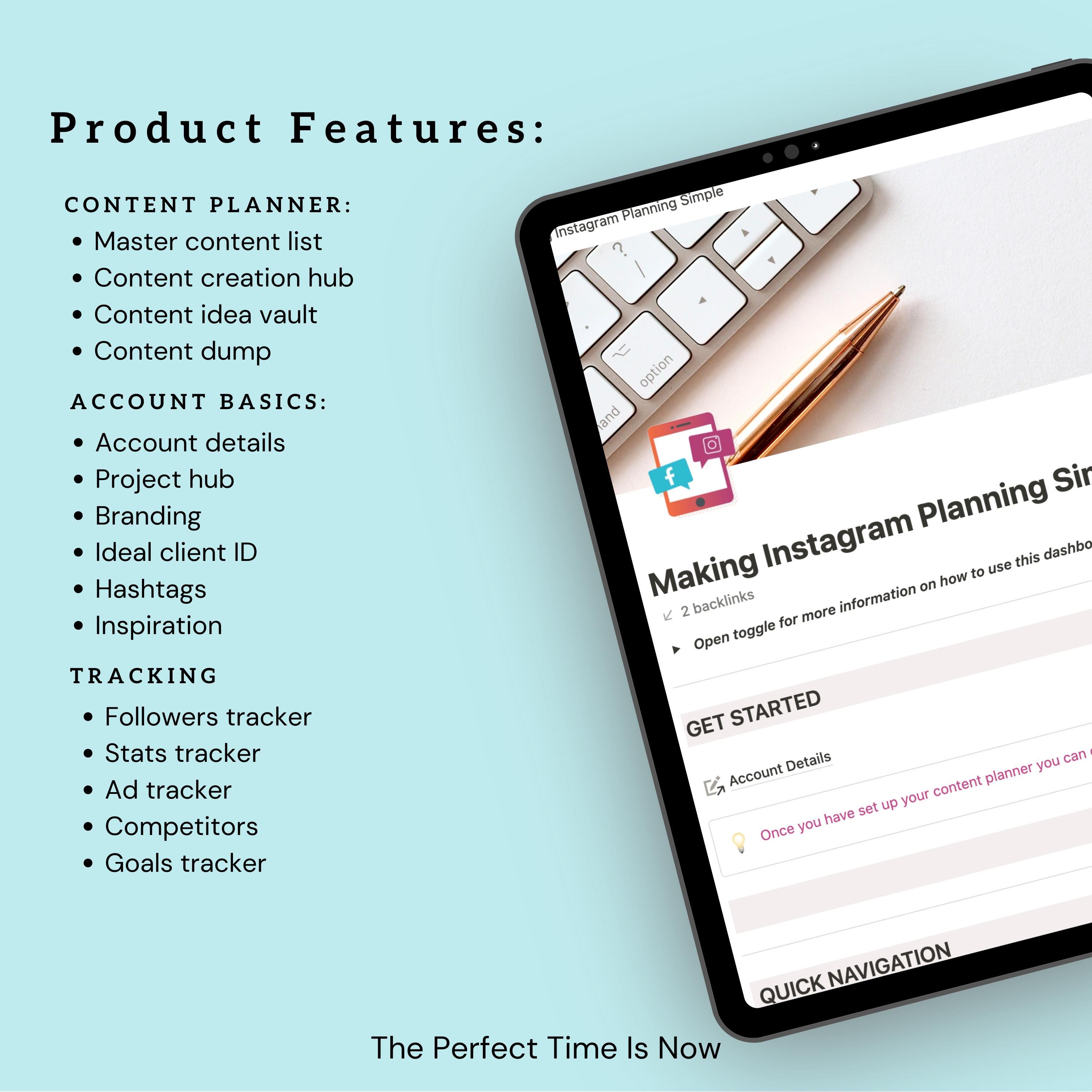 Instagram Planning Notion Template, Notion Instagram Content Planner ...
