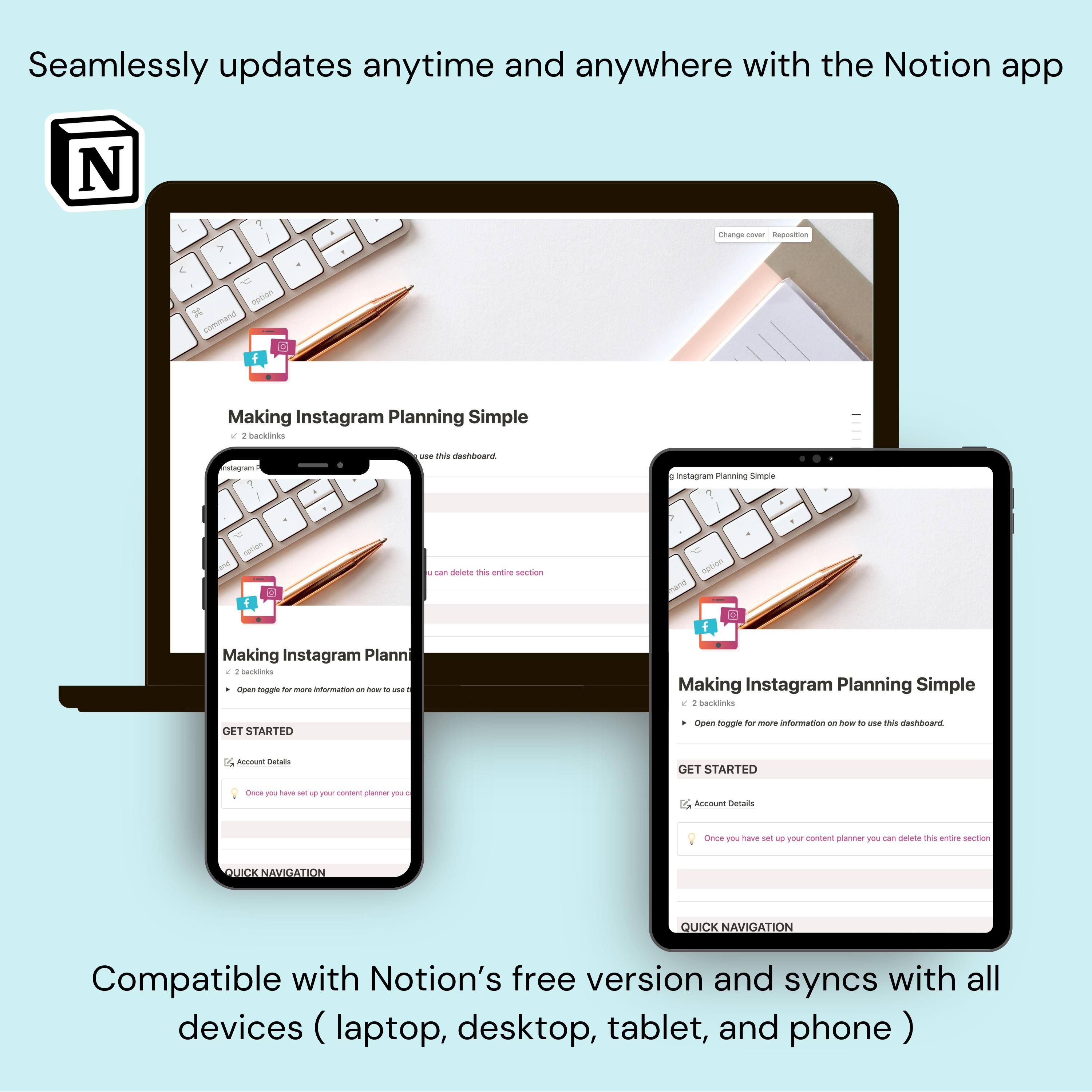 Instagram Planning Notion Template, Notion Instagram Content Planner ...