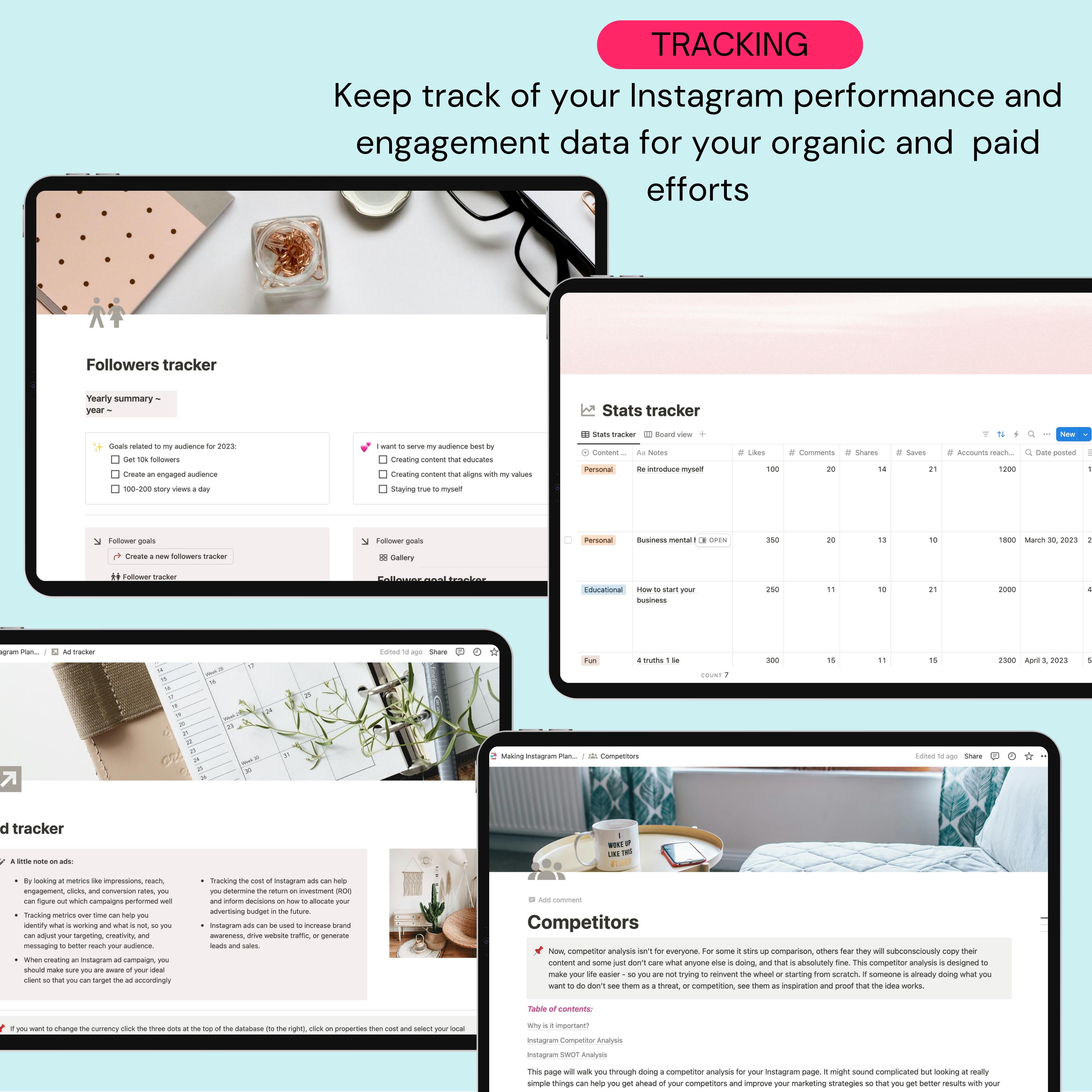 Instagram Planning Notion Template, Notion Instagram Content Planner ...