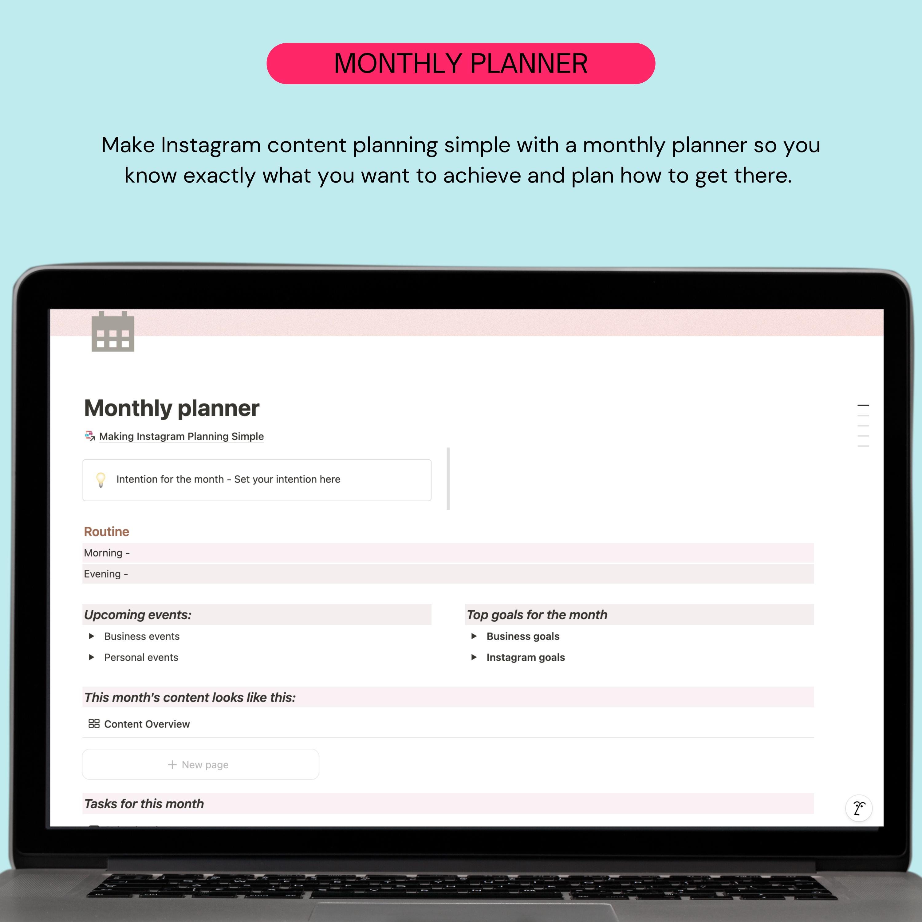 Instagram Planning Notion Template, Notion Instagram Content Planner ...
