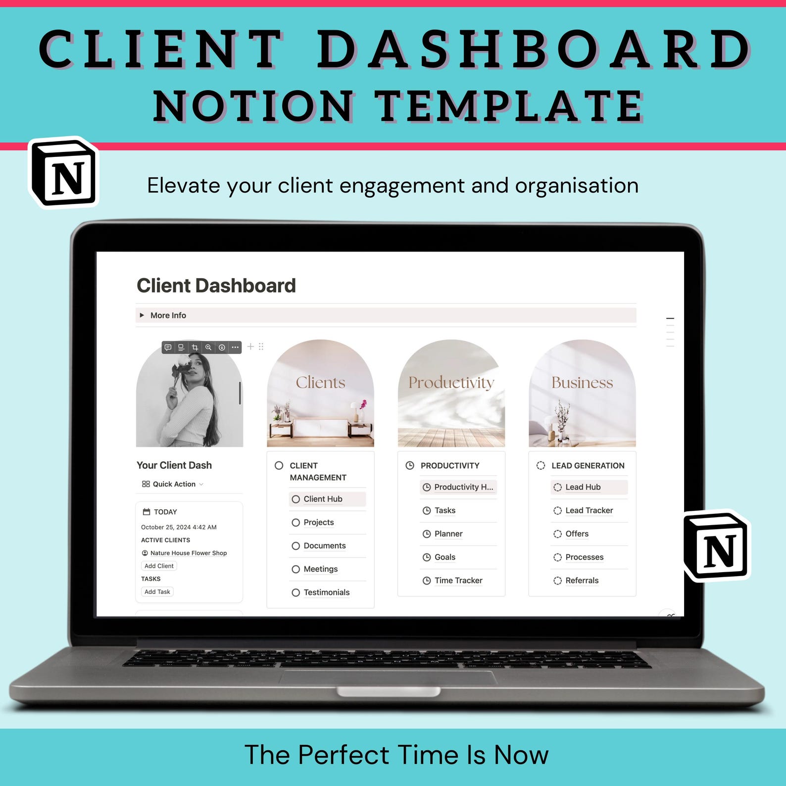 Client Dashboard Notion Template, Client Portal Notion Template, Notion ...