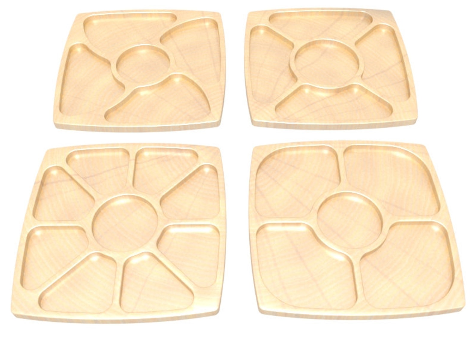 Compartmental Dish Cnc, Serving Plate Cnc, Food Snack Tray, Serving ...