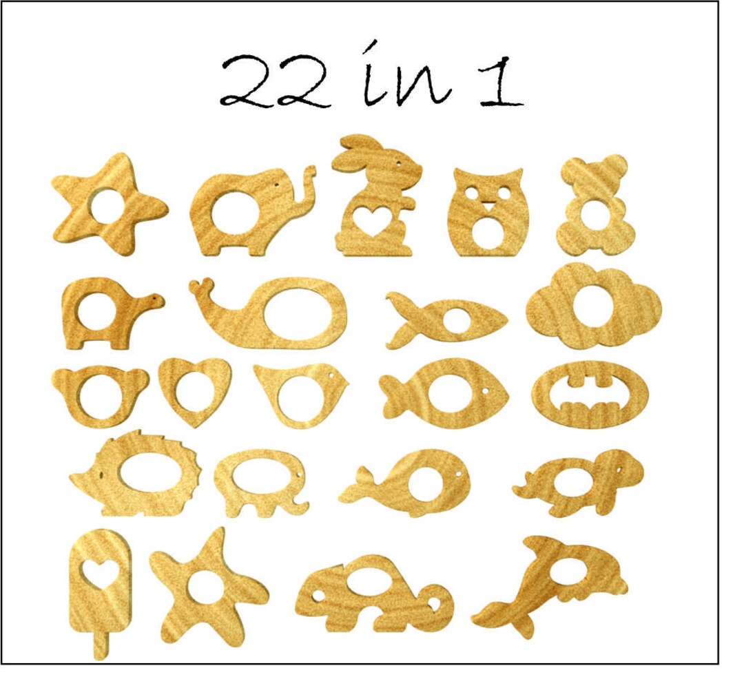 Wooden Teether Svg, Wooden Baby Toys Cnc, Teething Toys, Vector File ...