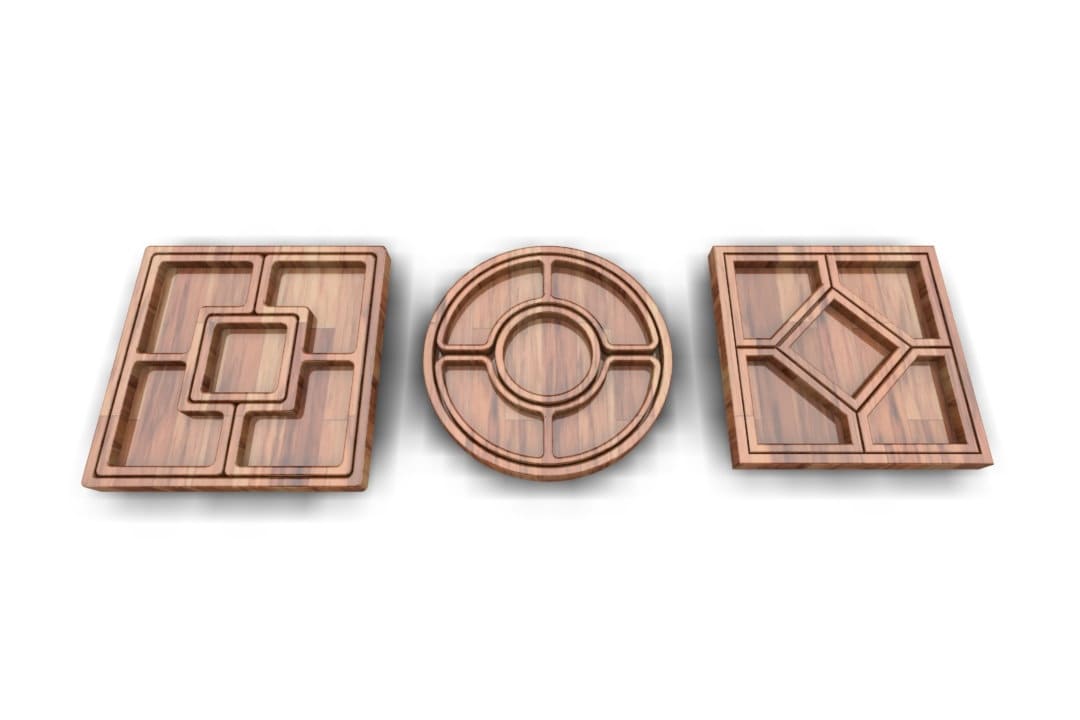 Serving Plates Files 3in1 , Serving Tray, Compartmental Dish, Cnc File ...