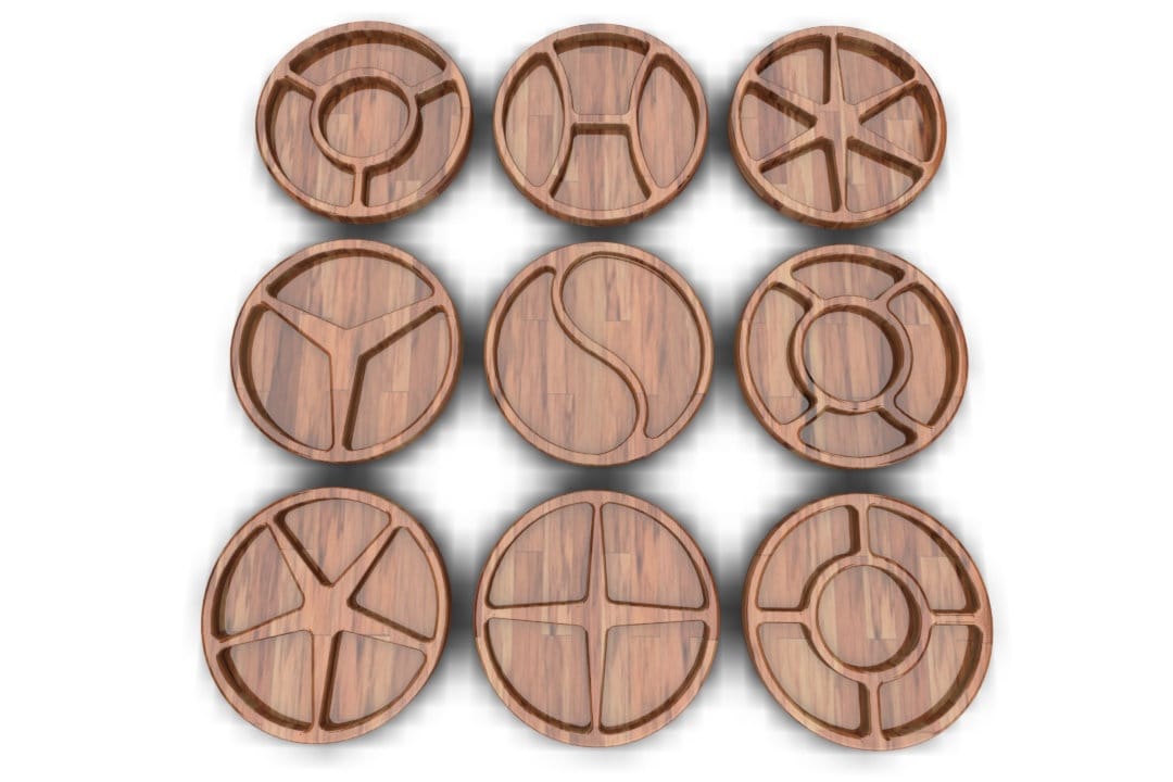 Serving Plate Cnc, Food Snack Trays, Compartmental Dish, Vector File ...