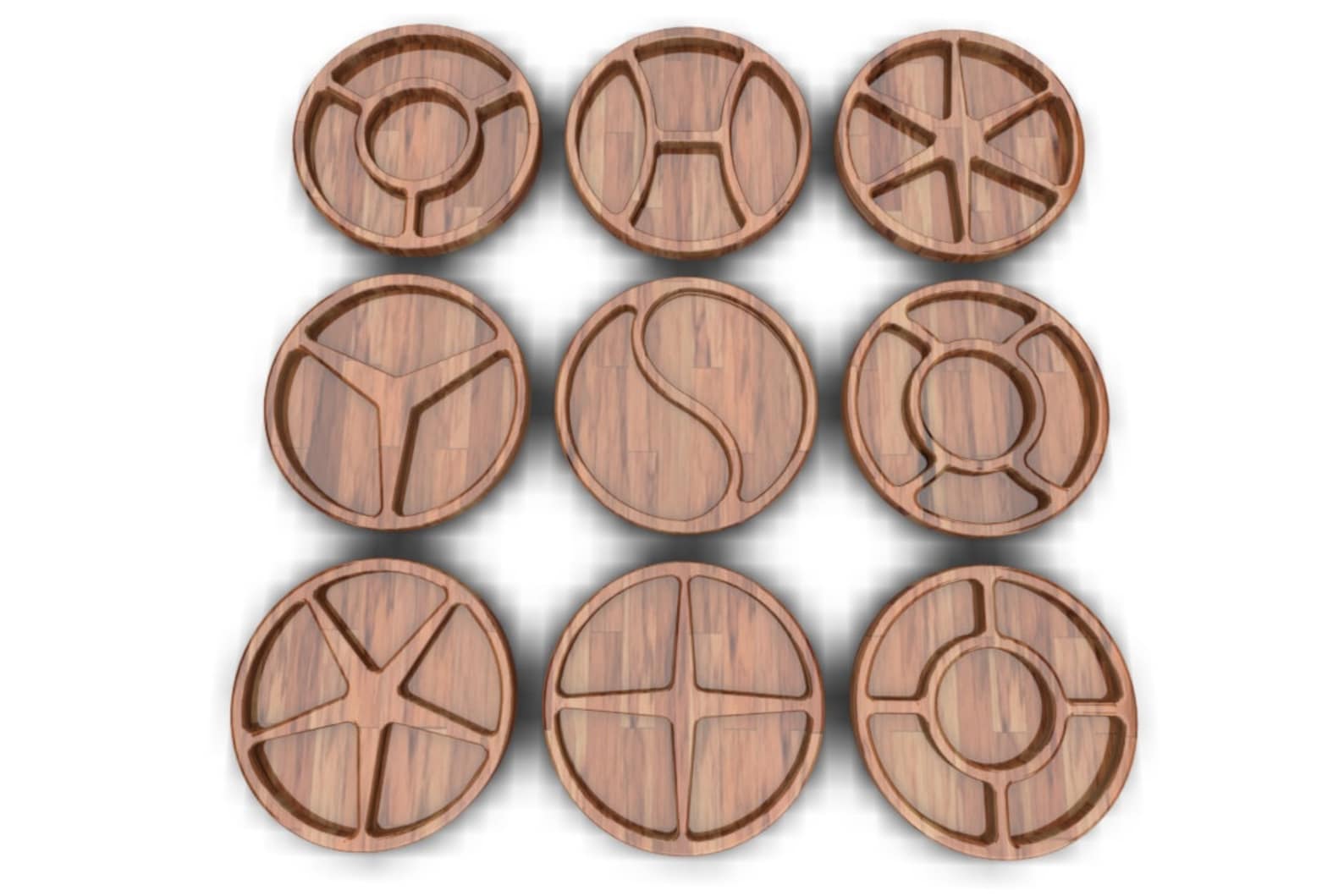 Serving Plate Cnc, Food Snack Trays, Compartmental Dish, Vector File ...