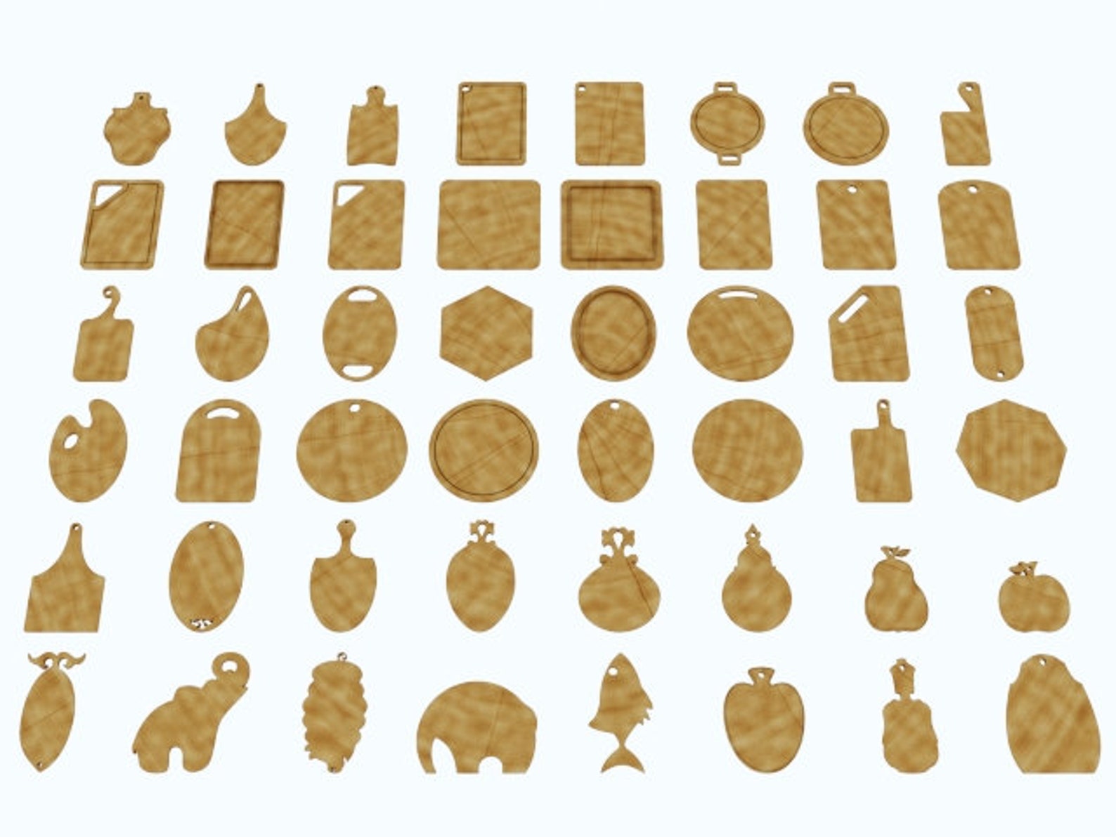 Cutting Boards Set Svg, Cutting Kitchen Boards Template, Cnc File for ...