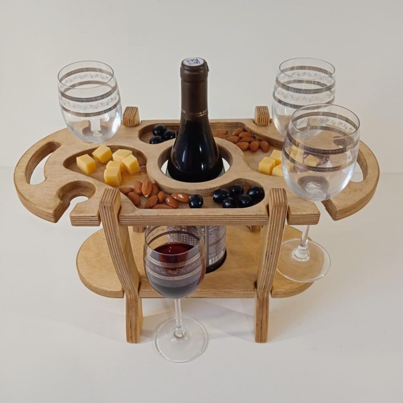 DIGITAL Wine Serving Tray Files, Vector Files, Wine Holder, Wood Wine ...