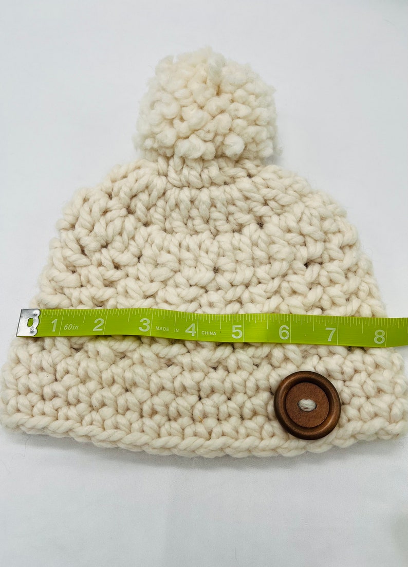 Neutral Hat for Child Cream Hat With Pom Pom Winter Hat for - Etsy