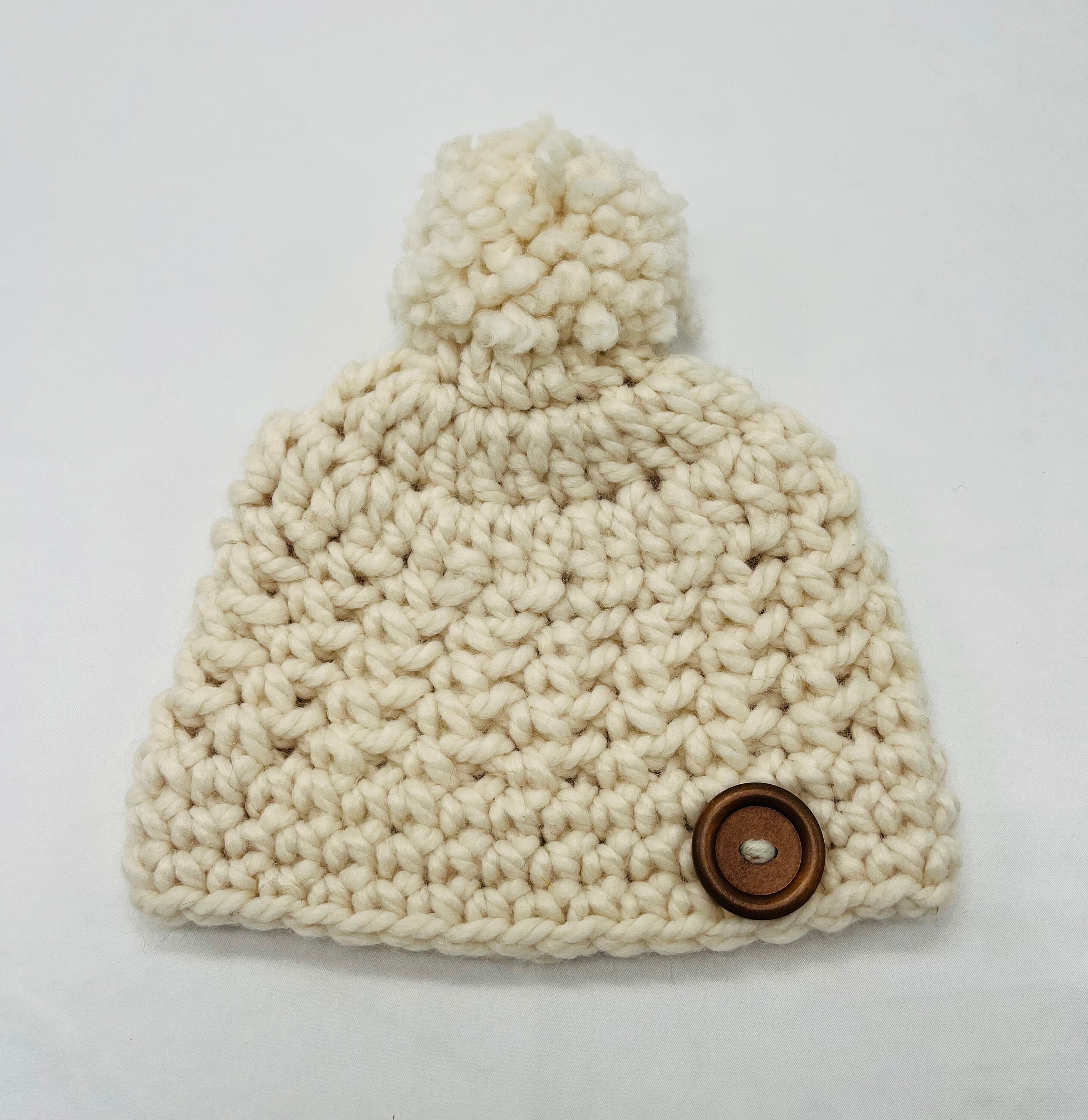 Neutral Hat for Child Cream Hat With Pom Pom Winter Hat for - Etsy