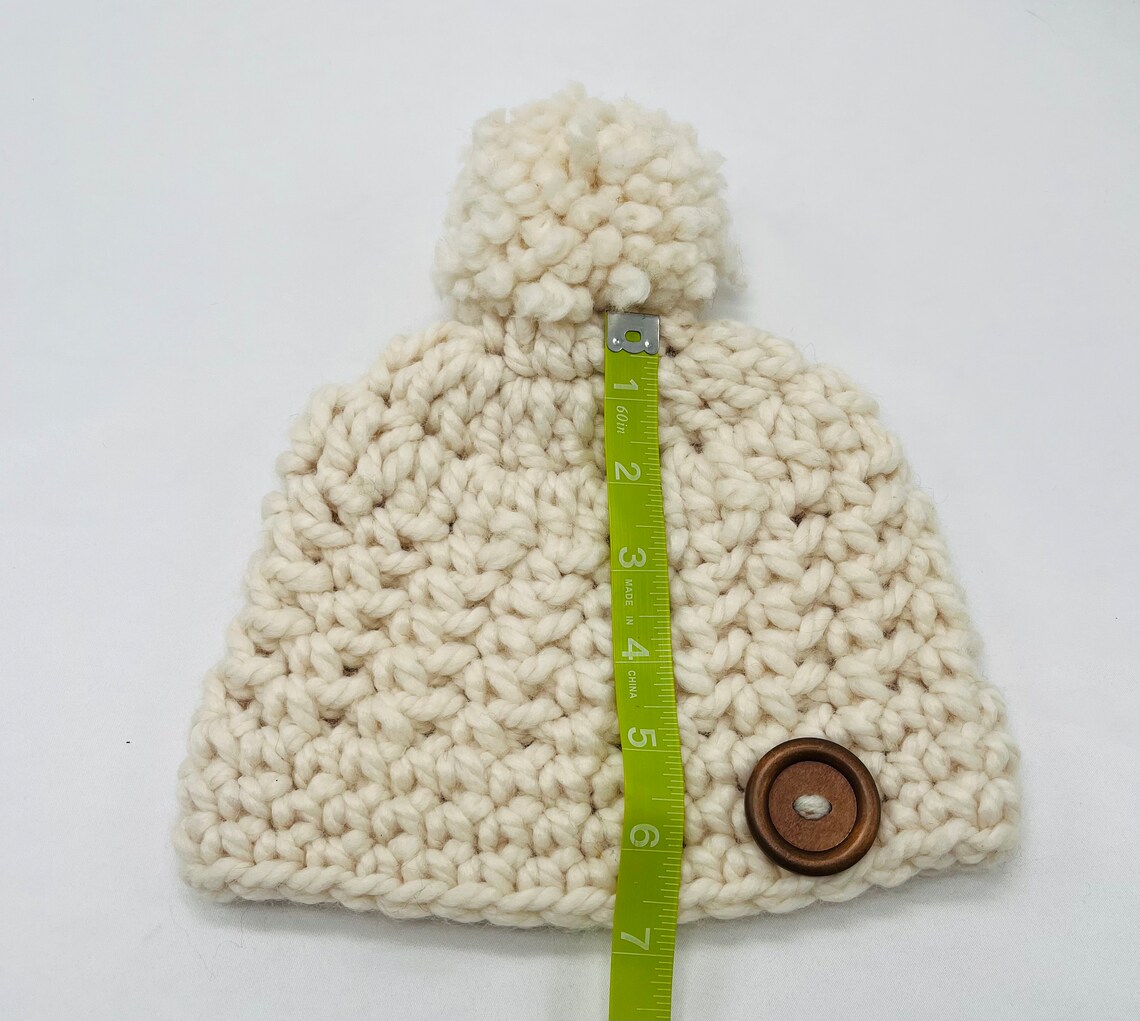 Neutral Hat for Child Cream Hat With Pom Pom Winter Hat for - Etsy