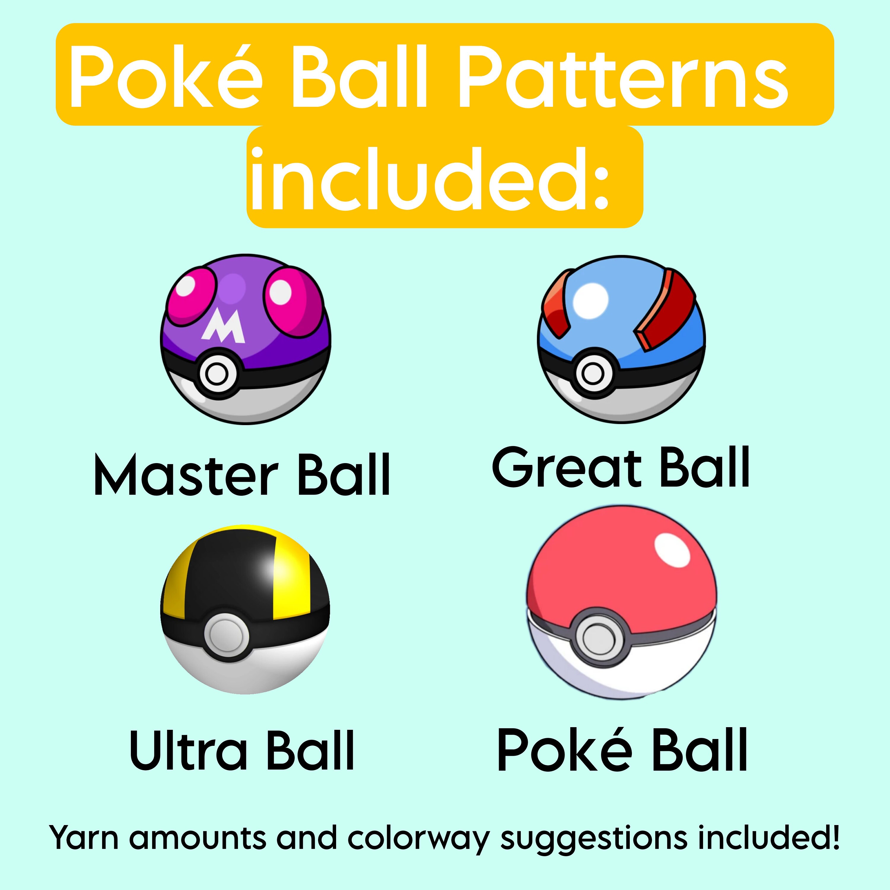Pokemon Poke Ball Blanket Crochet Pattern | Great Ball, Ultra Ball, and ...