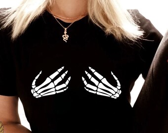 Skeleton Hand Bra Shirt - Etsy