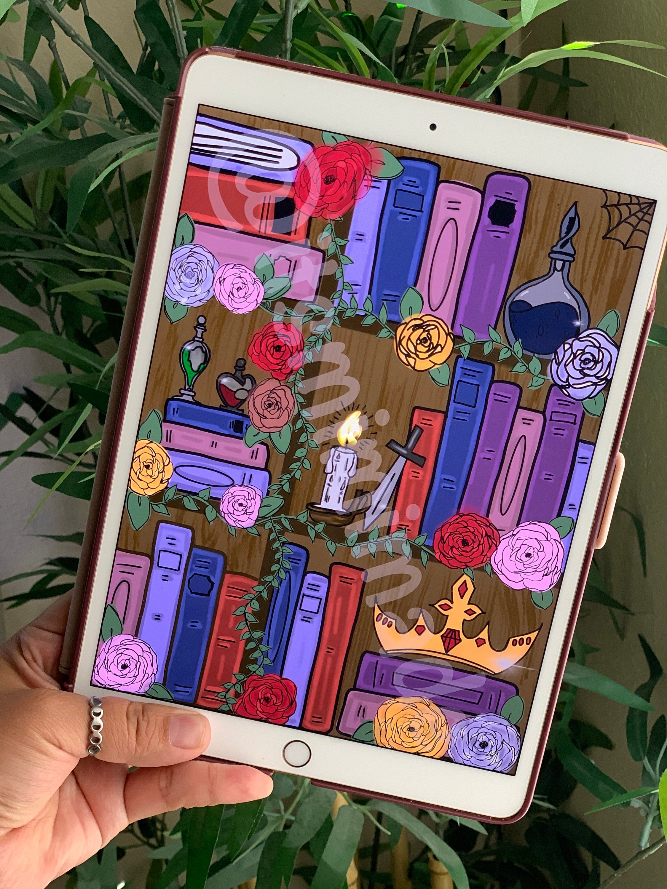 Fantasy Bookshelf Wallpaper - Etsy