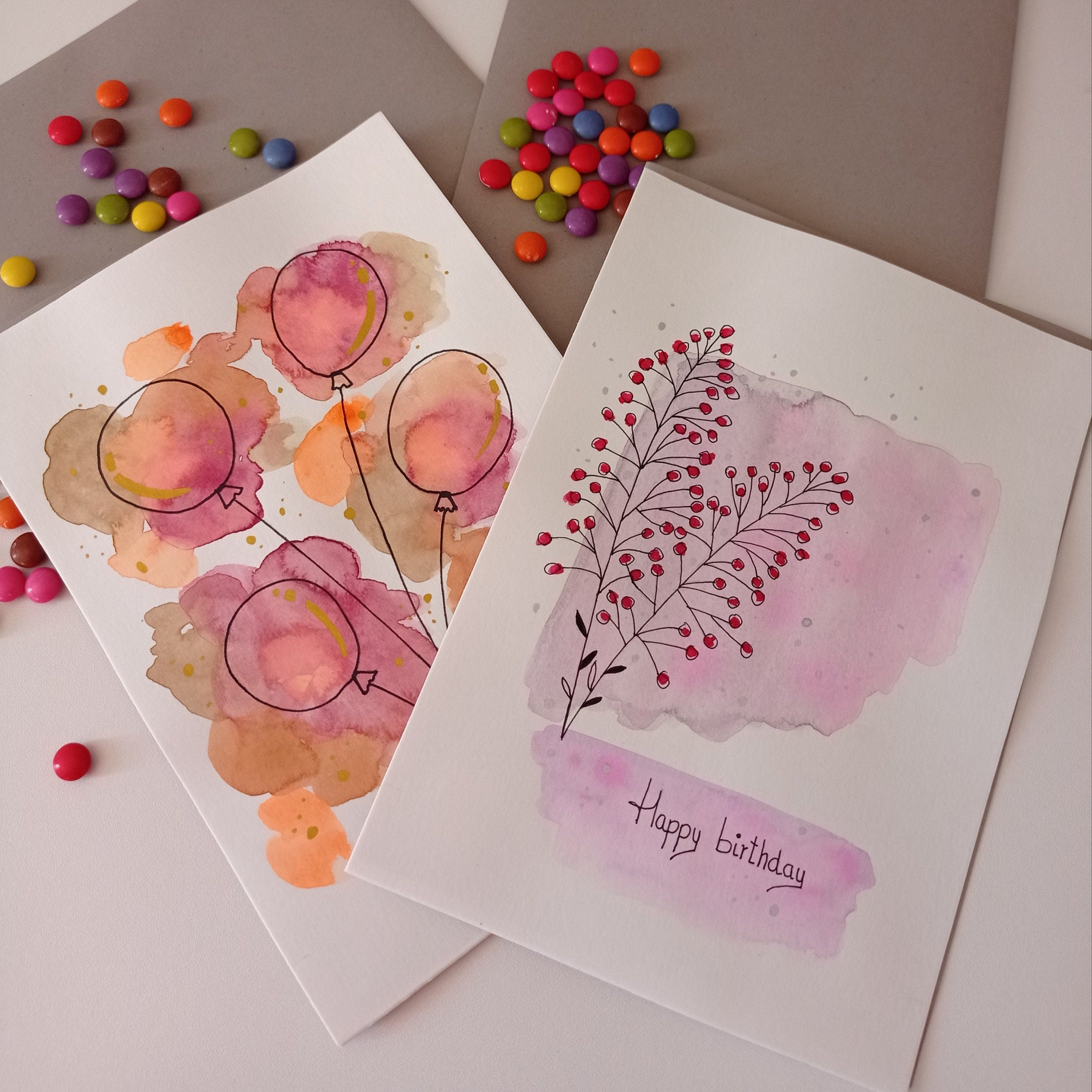 Greeting Cards | Happy Birthday Card | Pack of 3 Cards | Hand Painted ...