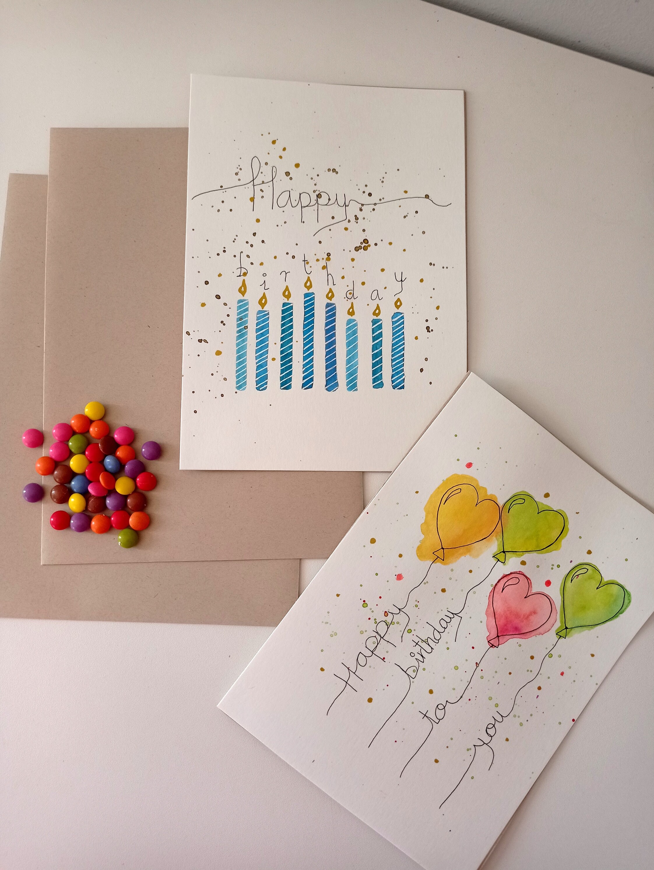 Greeting Cards Happy Birthday Card Pack of 3 Cards Hand Painted ...