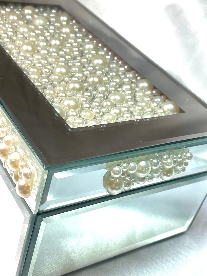 Bling Jewelry Box Bedazzled With Faux Pearls Mirror Finish One of a ...