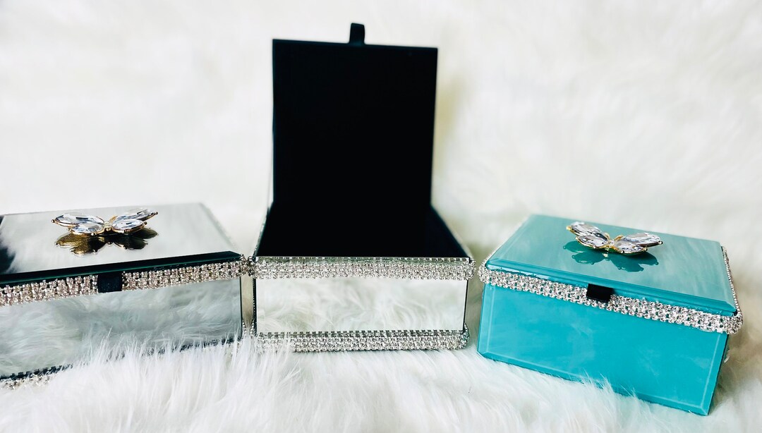 Small Bling Jewelry Box Embellished With Clear Rhinestones and ...
