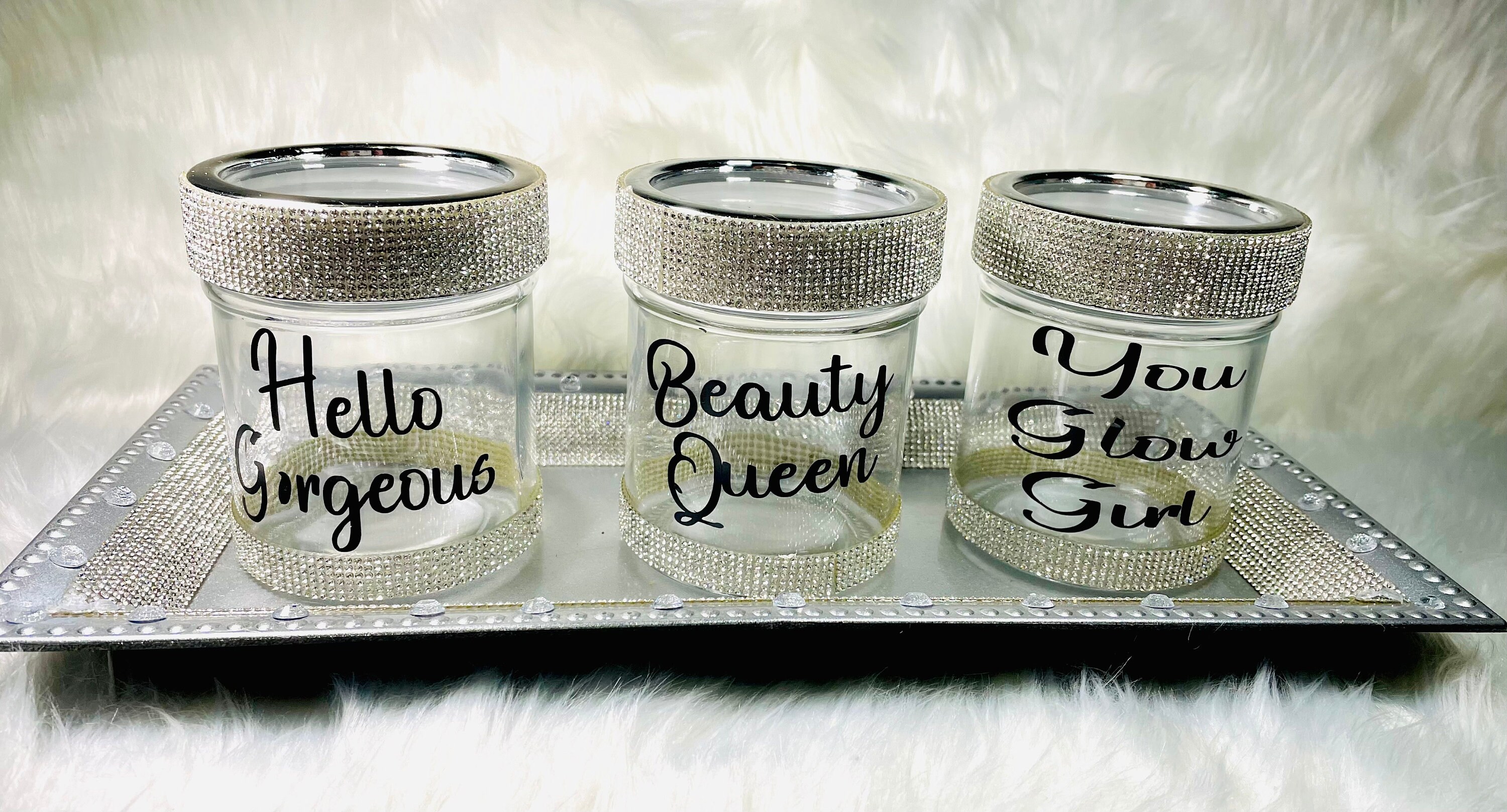 Silver Clear Bling Vanity Tray Bathroom Accessories Bling Home Decor - Etsy