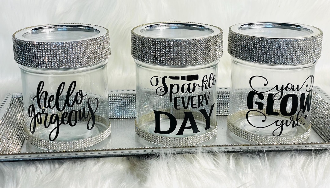 Silver Clear Bling Vanity Tray Bathroom Accessories Bling Home Decor - Etsy