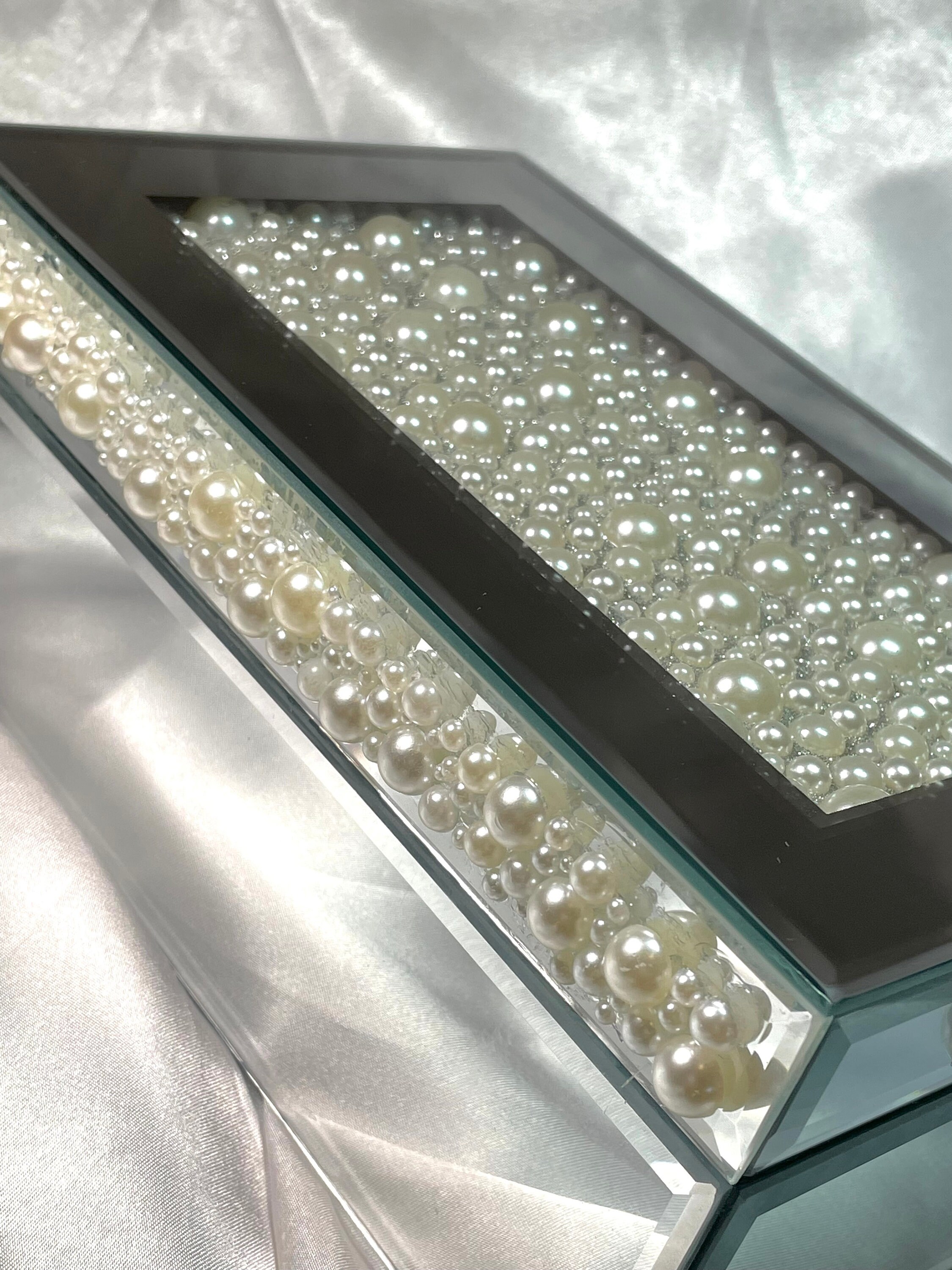 Bling Jewelry Box Bedazzled With Faux Pearls Mirror Finish One of a ...