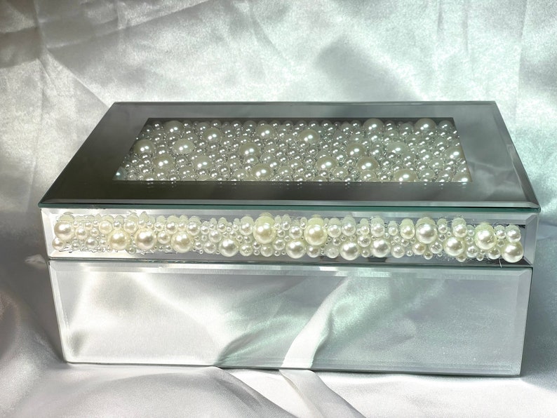 Bling Jewelry Box Bedazzled With Faux Pearls Mirror Finish One of a ...