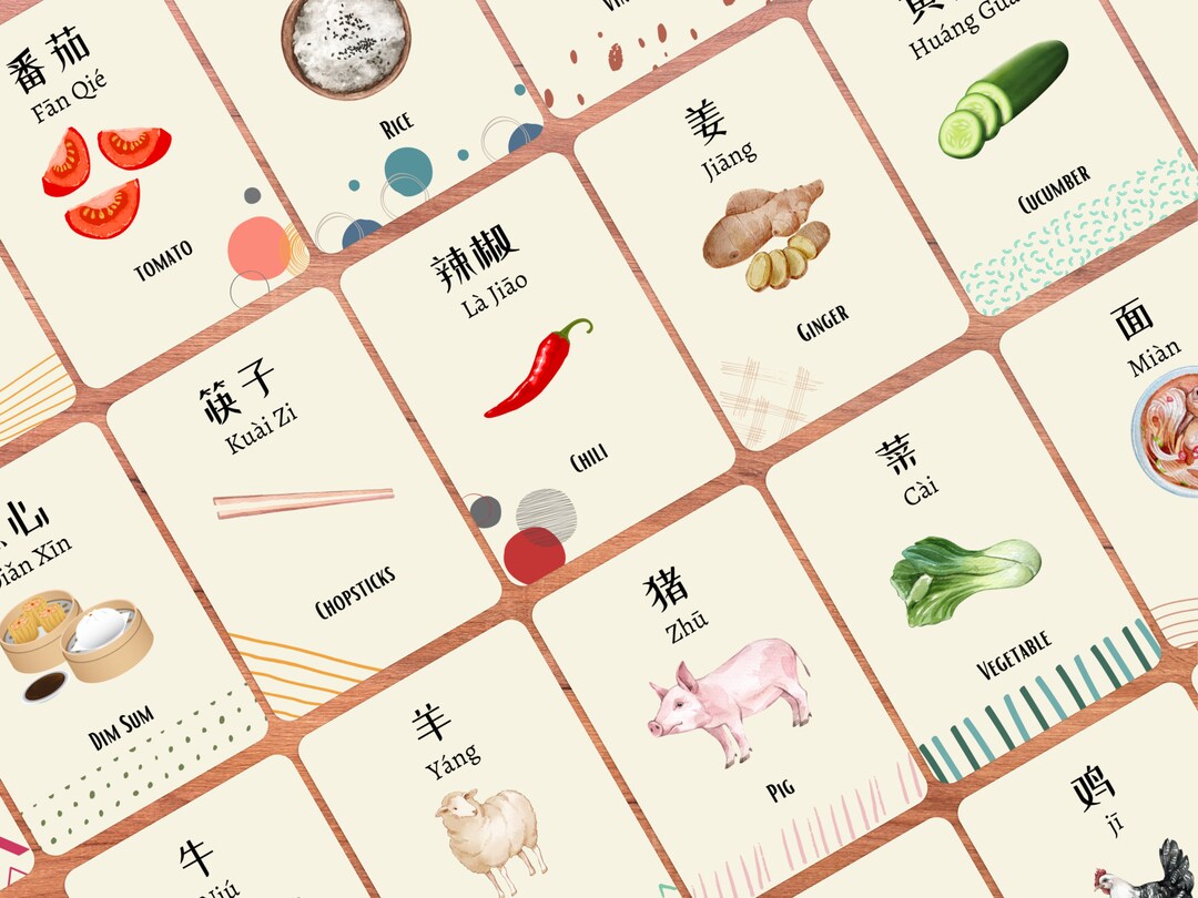 Preschool Chinese Bilingual Printable Flashcards. Food Unit. Instant ...