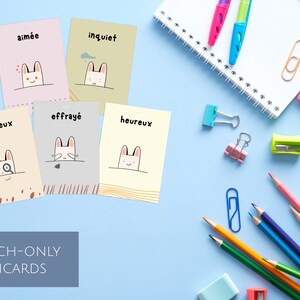 French-english Bilingual Emotions Chart + Flashcards Set | Printable ...