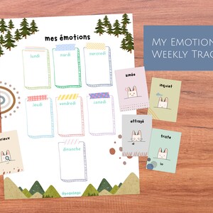 French-english Bilingual Emotions Chart + Flashcards Set | Printable ...