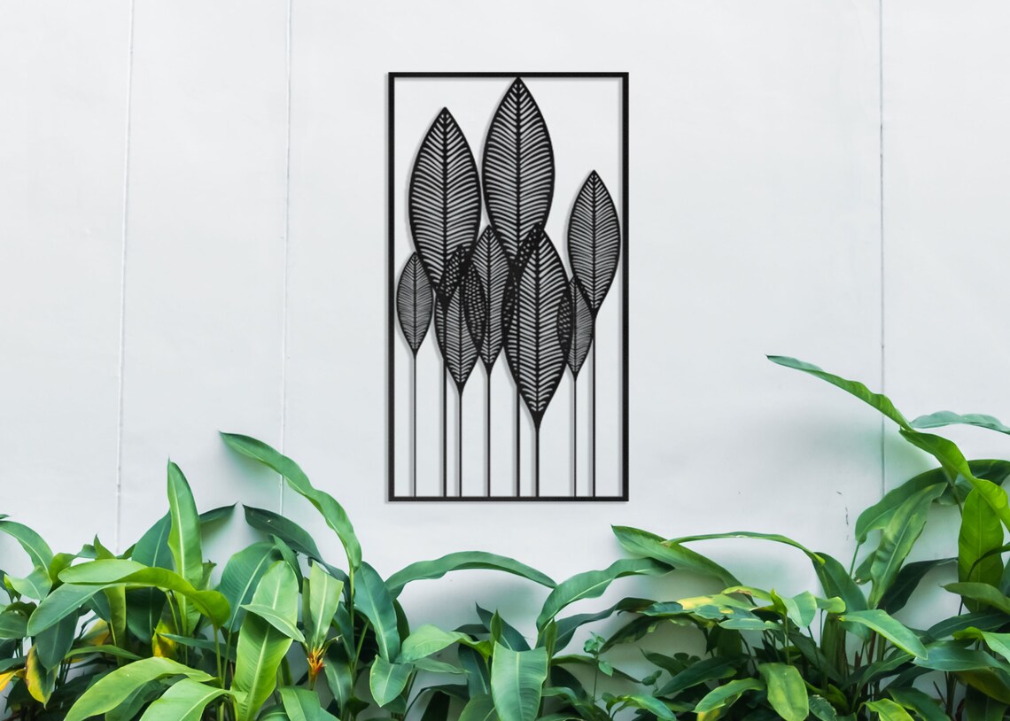 Leafes Metal Wall Decor, Black Metal Leaf Wall Art, Metal Decor for the ...