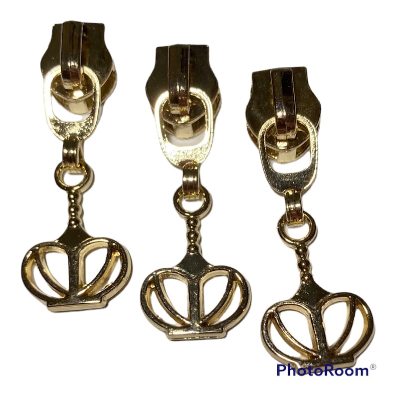 Gold Crown 5 Zip Pull Gold Crown Zipper Slider Novelty Zip - Etsy