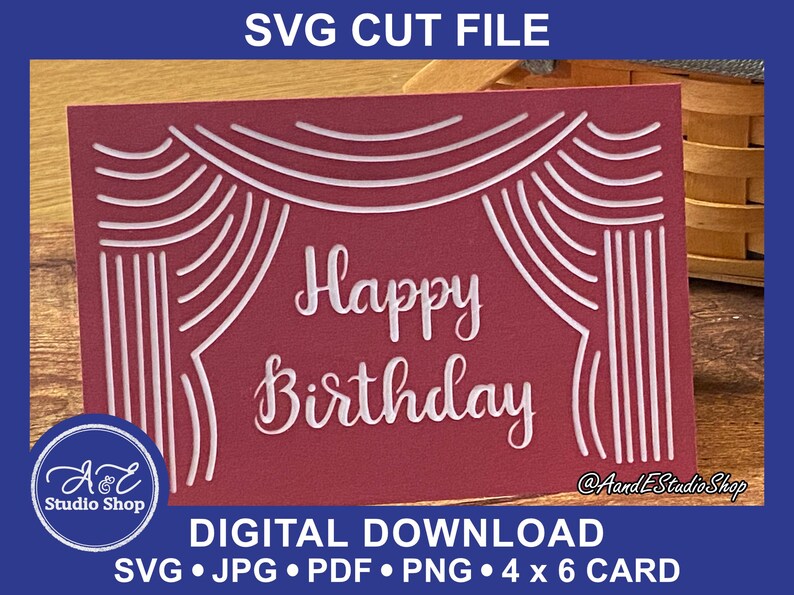 Birthday 3D Layered Papercut Card - Happy Birthday - Theatre Stage With ...