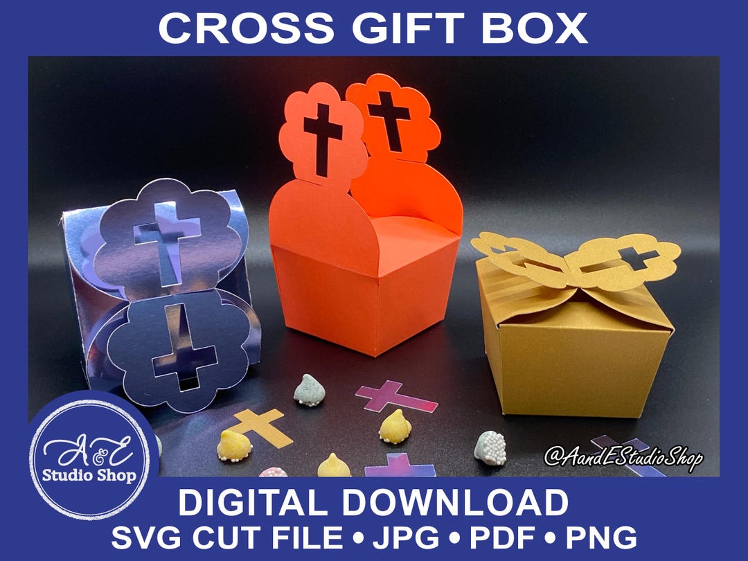 Gift Box or Candy Box - Cross - Digital Download Only - SVG Cut & Image ...