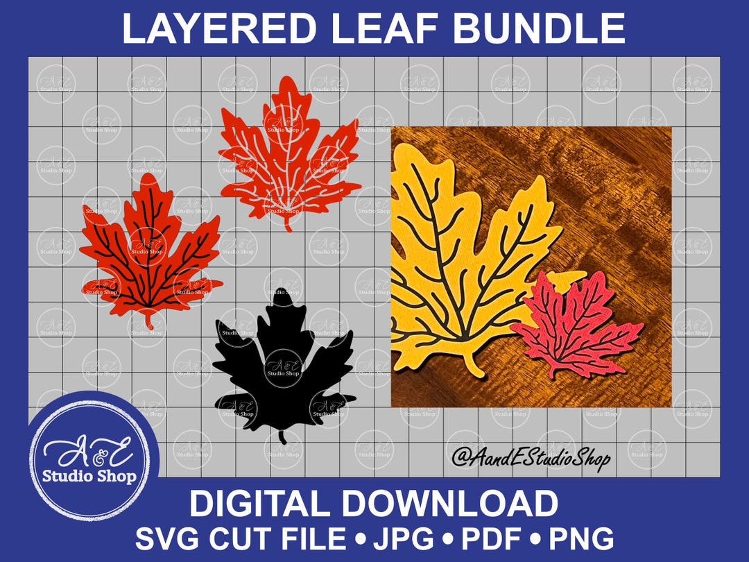 Leaf Bundle - Layered - Digital Download Only - SVG Cut & Image Files ...
