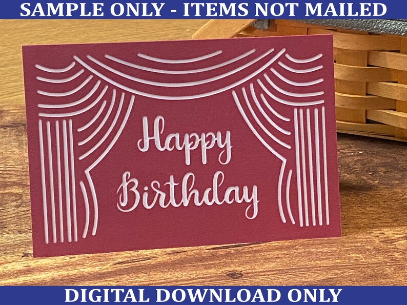 Birthday Card Happy Birthday Theatre Stage With Curtains - Etsy