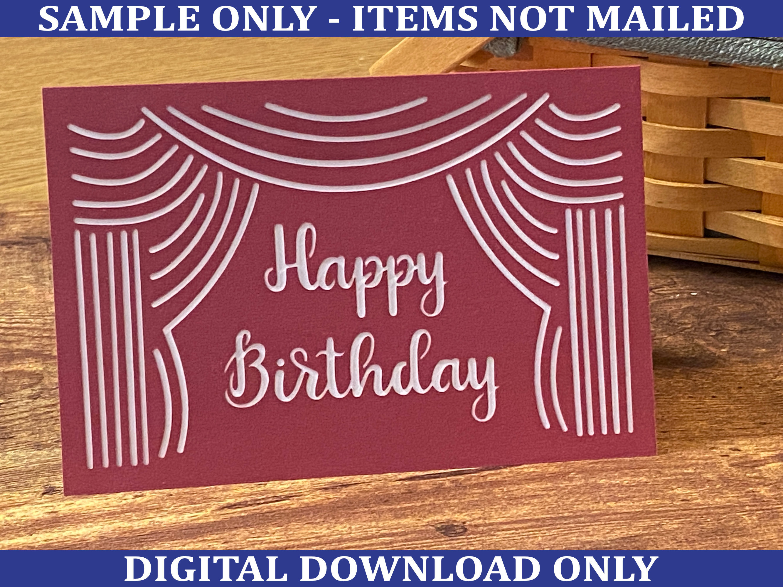Birthday Card Happy Birthday Theatre Stage With Curtains - Etsy