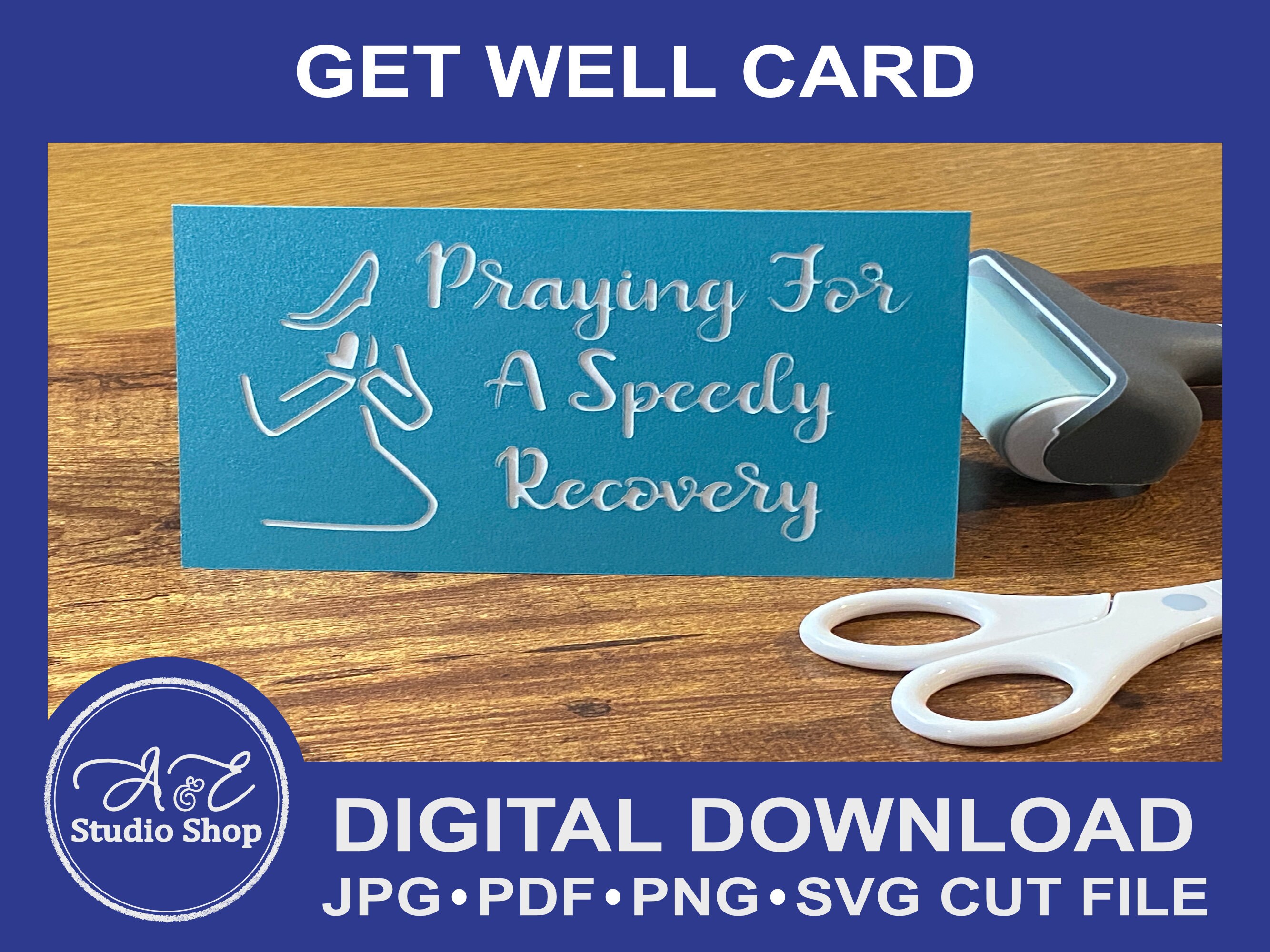 Get Well Card Praying for A Speedy Recovery Image Files - Etsy