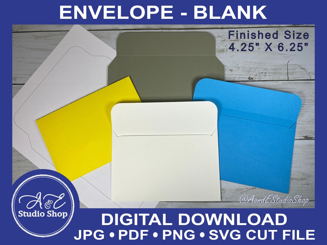 Envelope Blank 4.25 X 6.25 SVG Cut File Image Files Print File Digital ...