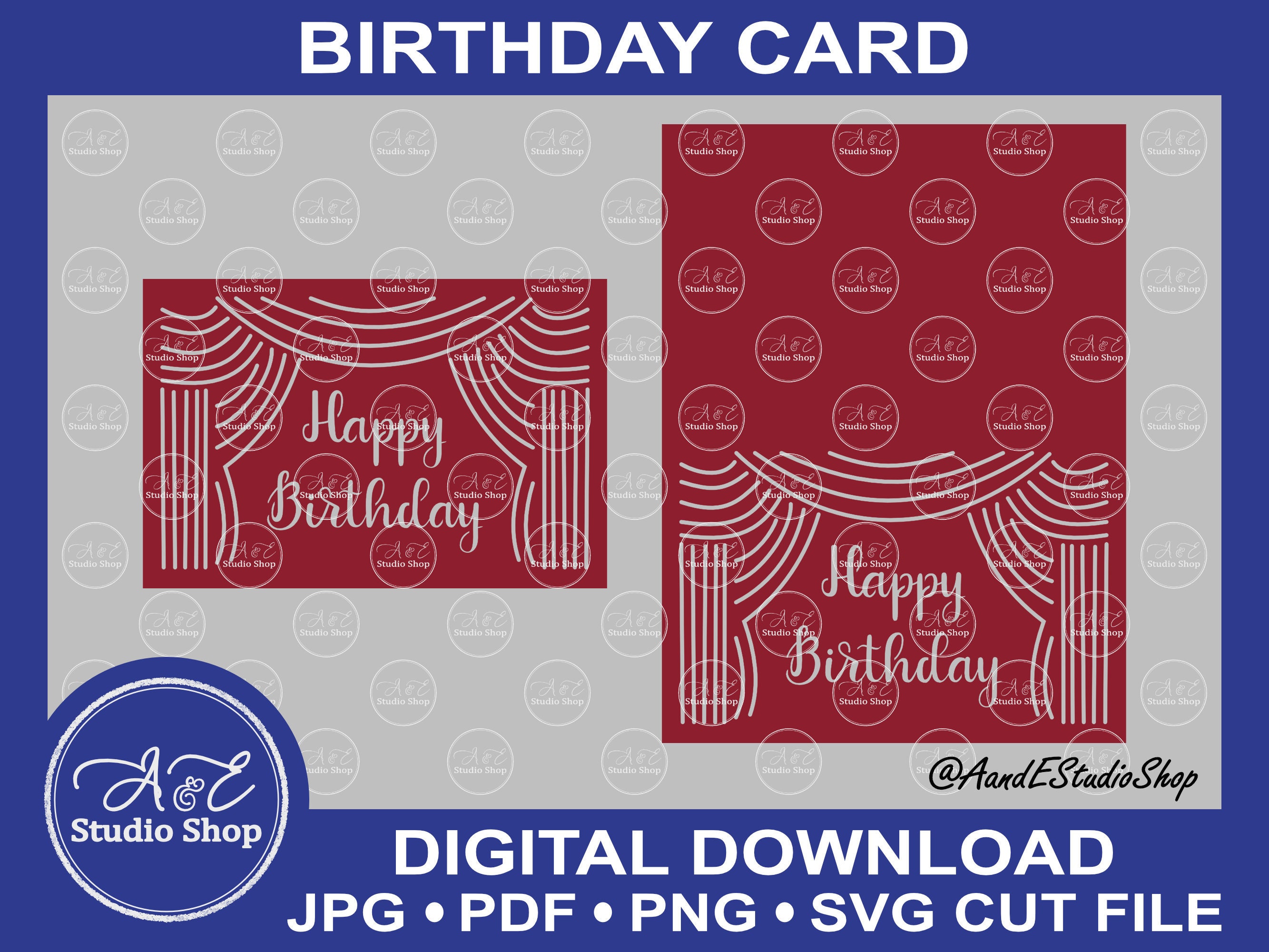 Birthday Card - Happy Birthday - Theatre Stage With Curtains - Digital ...