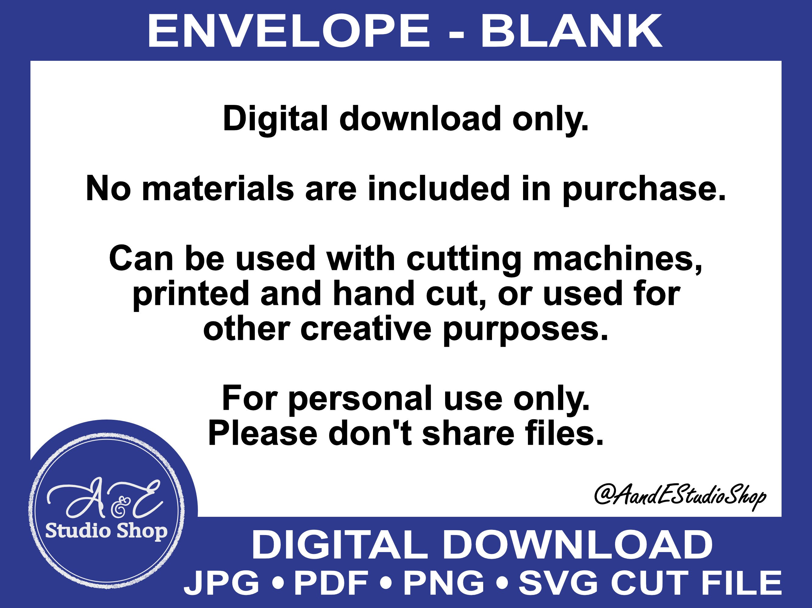 Envelope Blank 4.25 X 6.25 SVG Cut File - Etsy